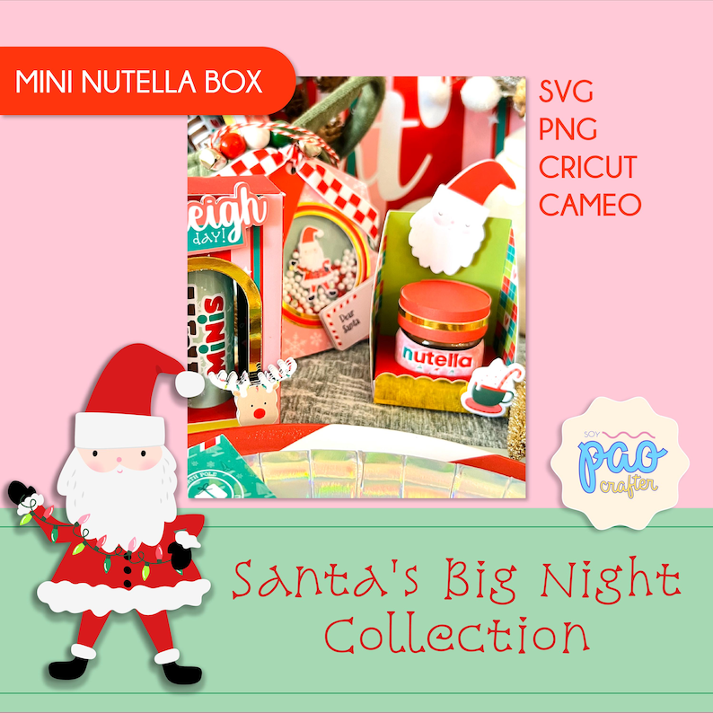Mini Nutella Christmas Box SVG - Digital Cutting Files for Cricut and ...
