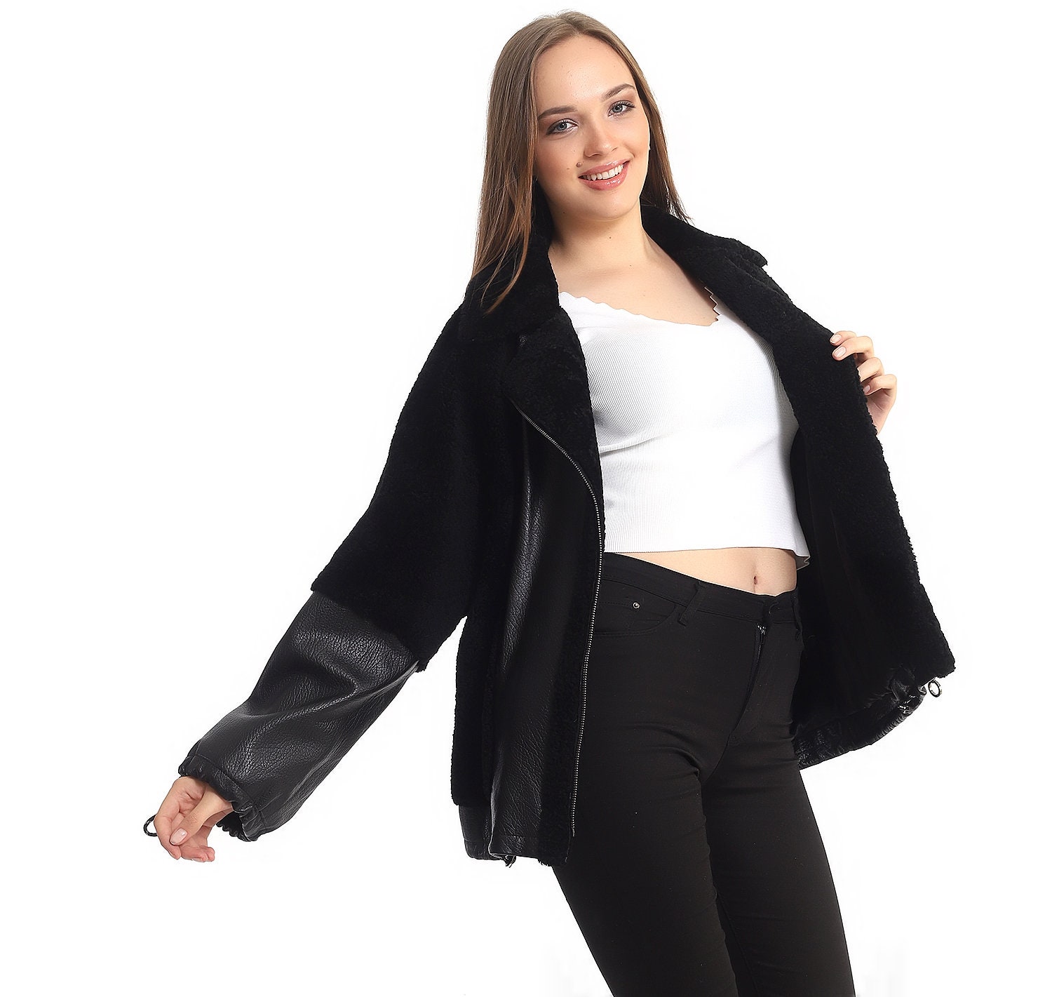 Genuine Karakul Women's Leather Jacket, Custom Made, Custom Size - Etsy