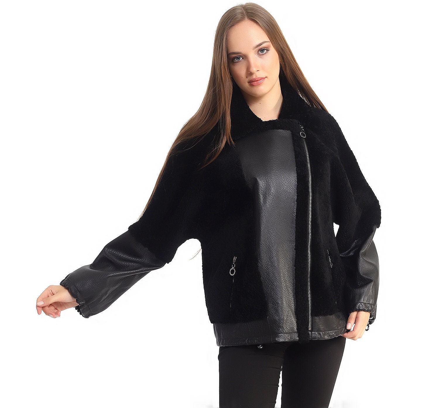 Genuine Karakul Women's Leather Jacket, Custom Made, Custom Size - Etsy