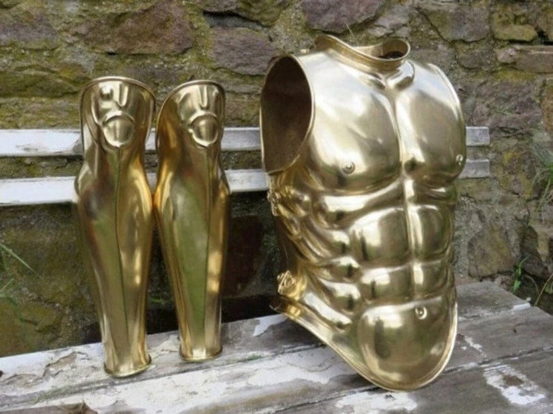 Medieval 18 Gauge Pure Brass Medieval Roman Chest Armor Reenactment ...