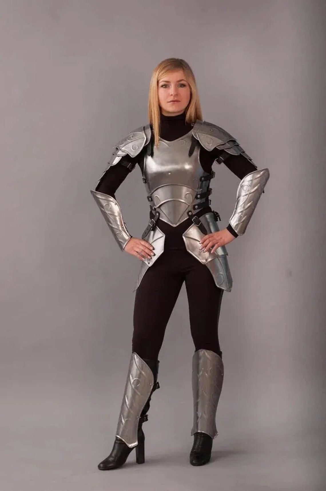 Medieval Knight Female Fantasy Costume Steel Armor, Lady Cuirass ...