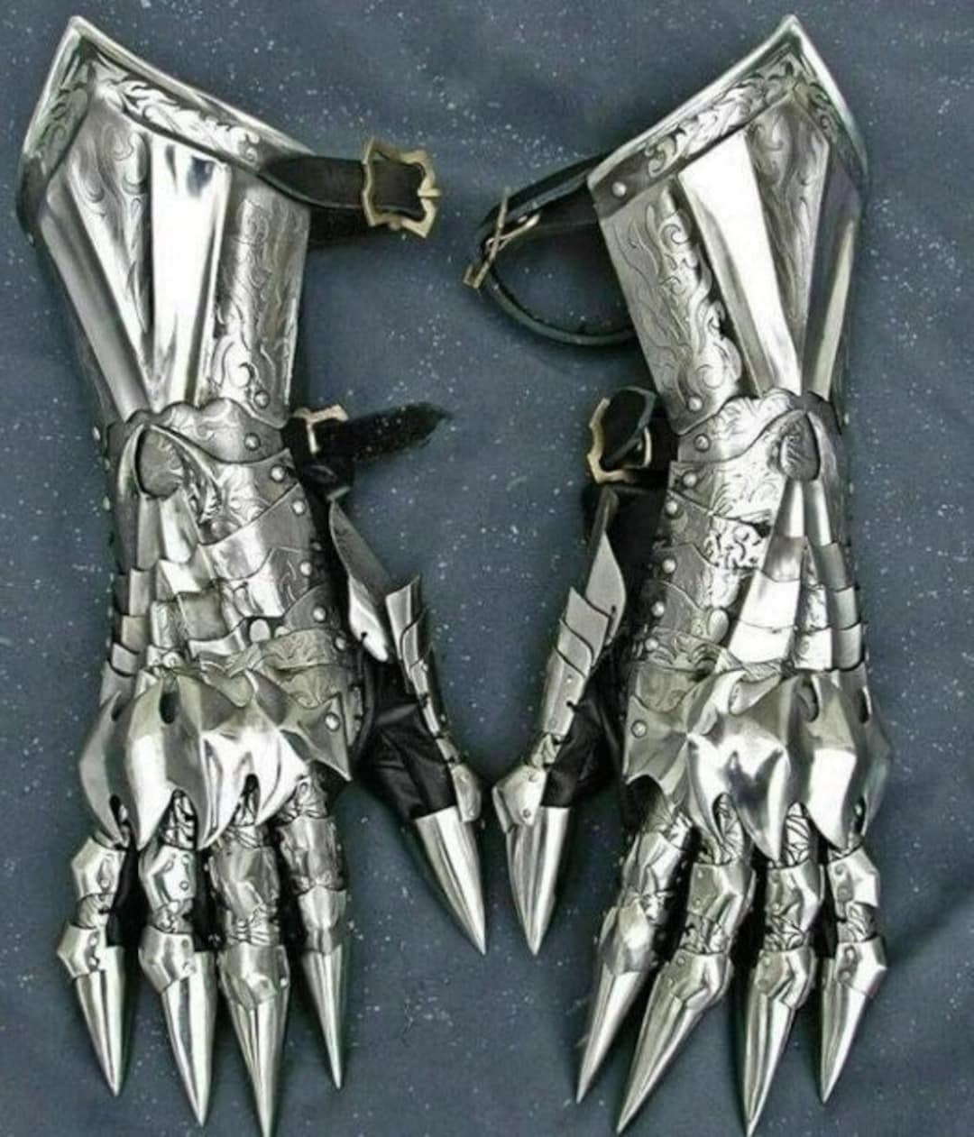 Medieval Nazgul Etching Gloves Set Medieval Knight Lord of the Ring ...