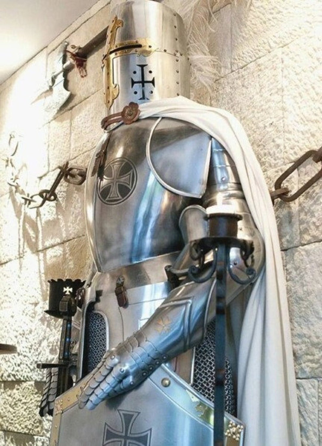 Medieval Templar Armor Suit Knight Templar Full Body Armor Suit Combat ...