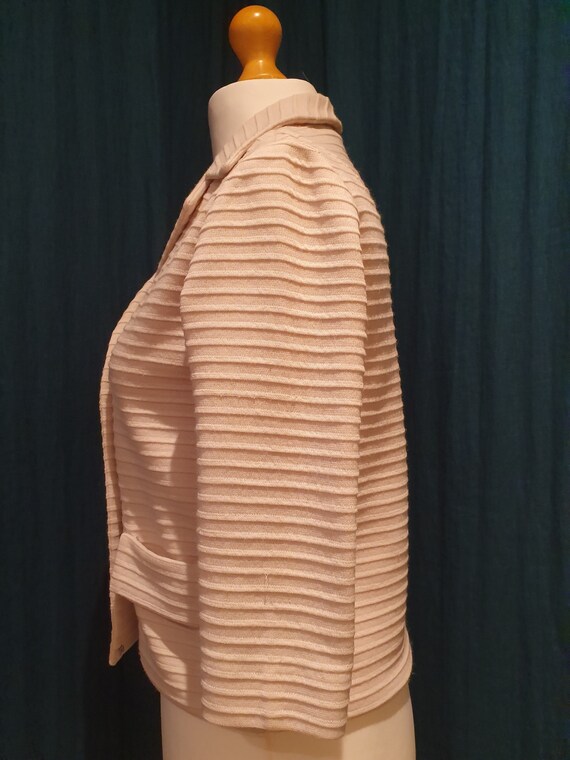 Vintage 1960s White Ribbed Jacket - Gem