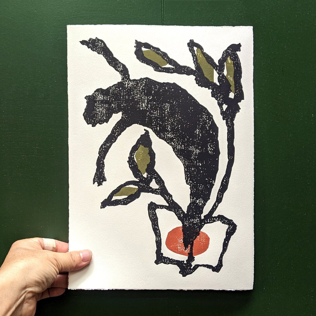 Poema Original Linocut Hand Print A4 Size Poetic and Simple - Etsy