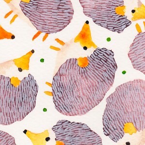Hedgehogs March - Original Giclée Print of Watercolor, Poetic ...