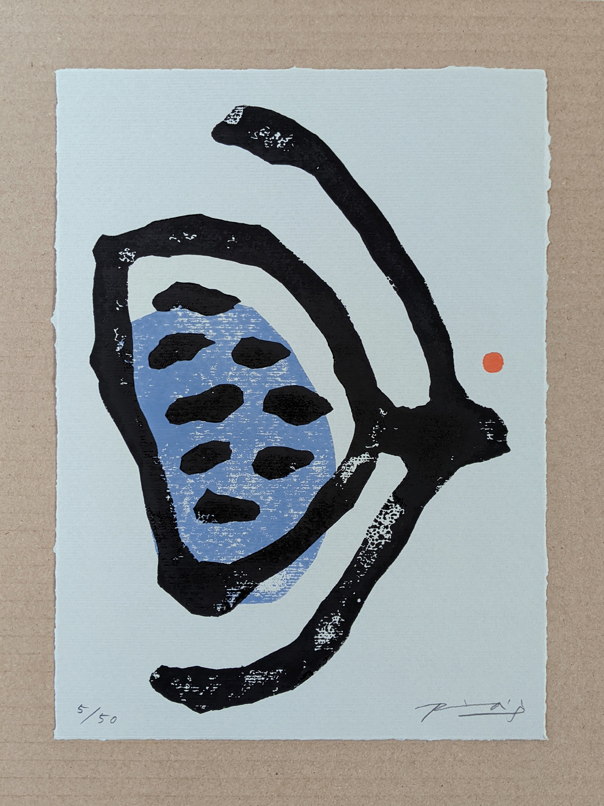 The Bird Original Linocut Hand Print A4 Size, Poetic and Simple Design ...