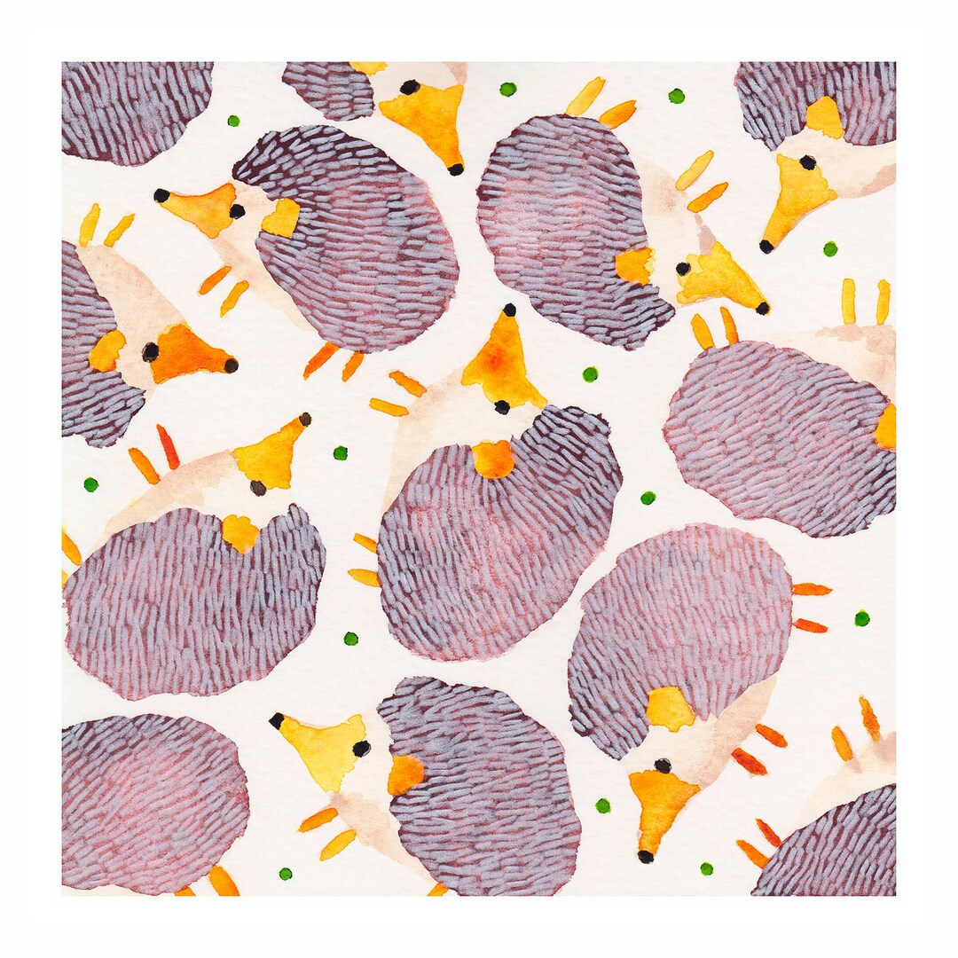 Hedgehogs March - Original Giclée Print of Watercolor, Poetic ...
