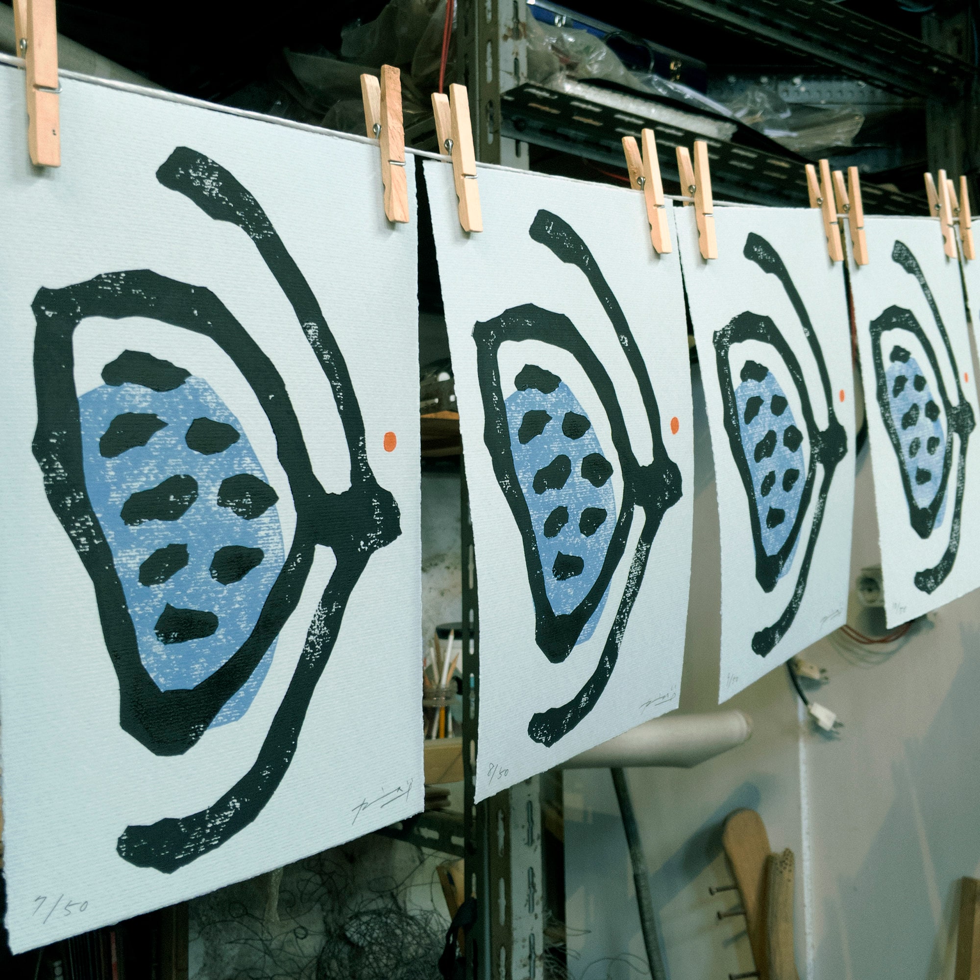 The Bird Original Linocut Hand Print A4 Size, Poetic and Simple Design ...