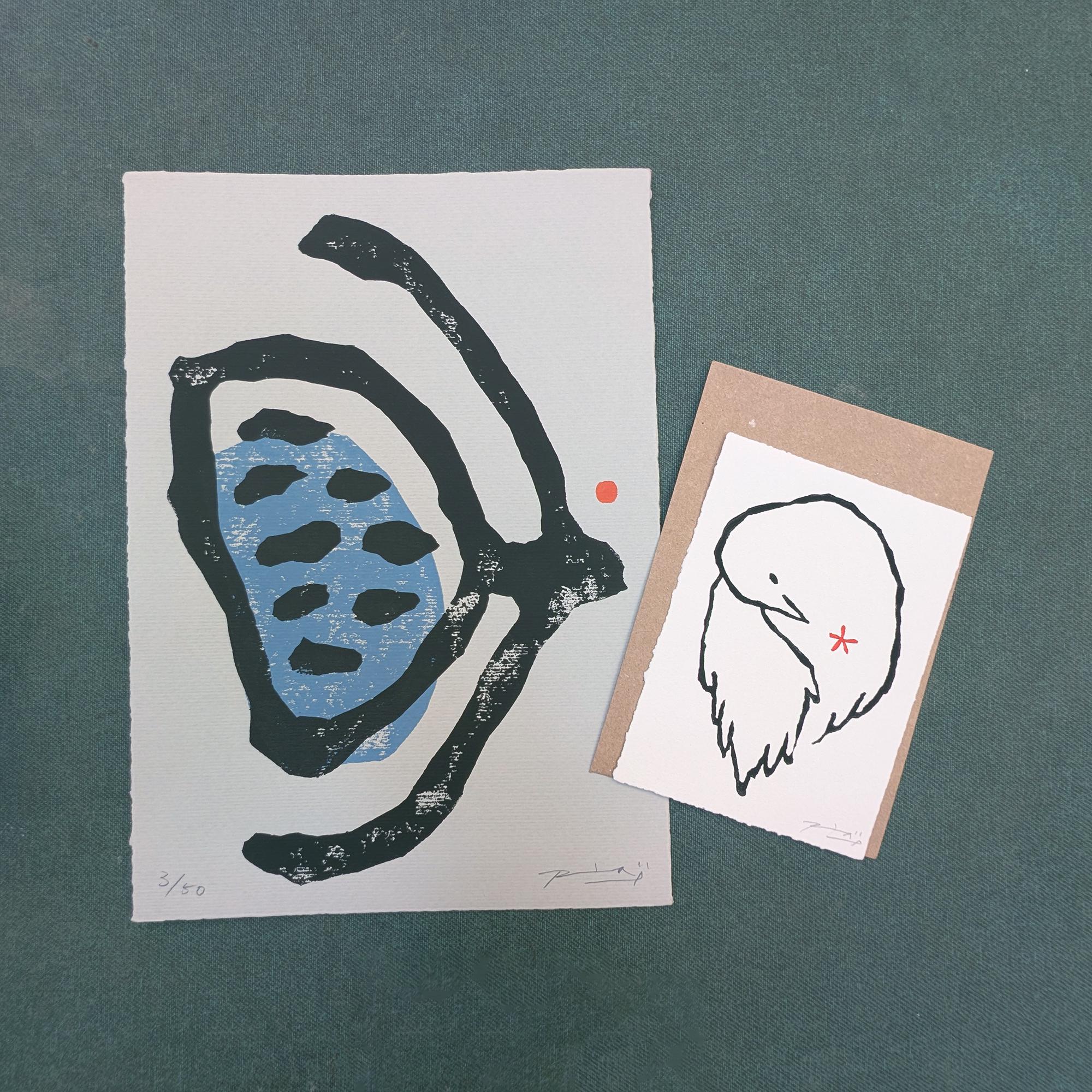 The Bird - Original Linocut Hand Print A4 Size. Available With a Mini ...