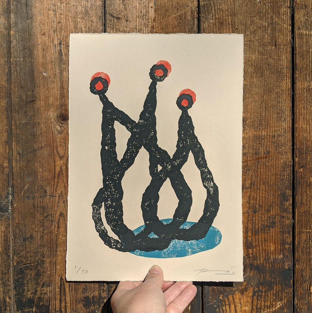 People, Precious - Original Linocut Hand Print A4 Size. Available With ...