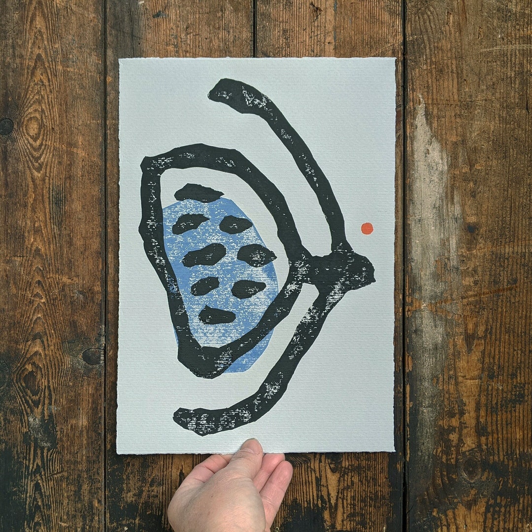 The Bird - Original Linocut Hand Print A4 Size, Poetic and Simple ...