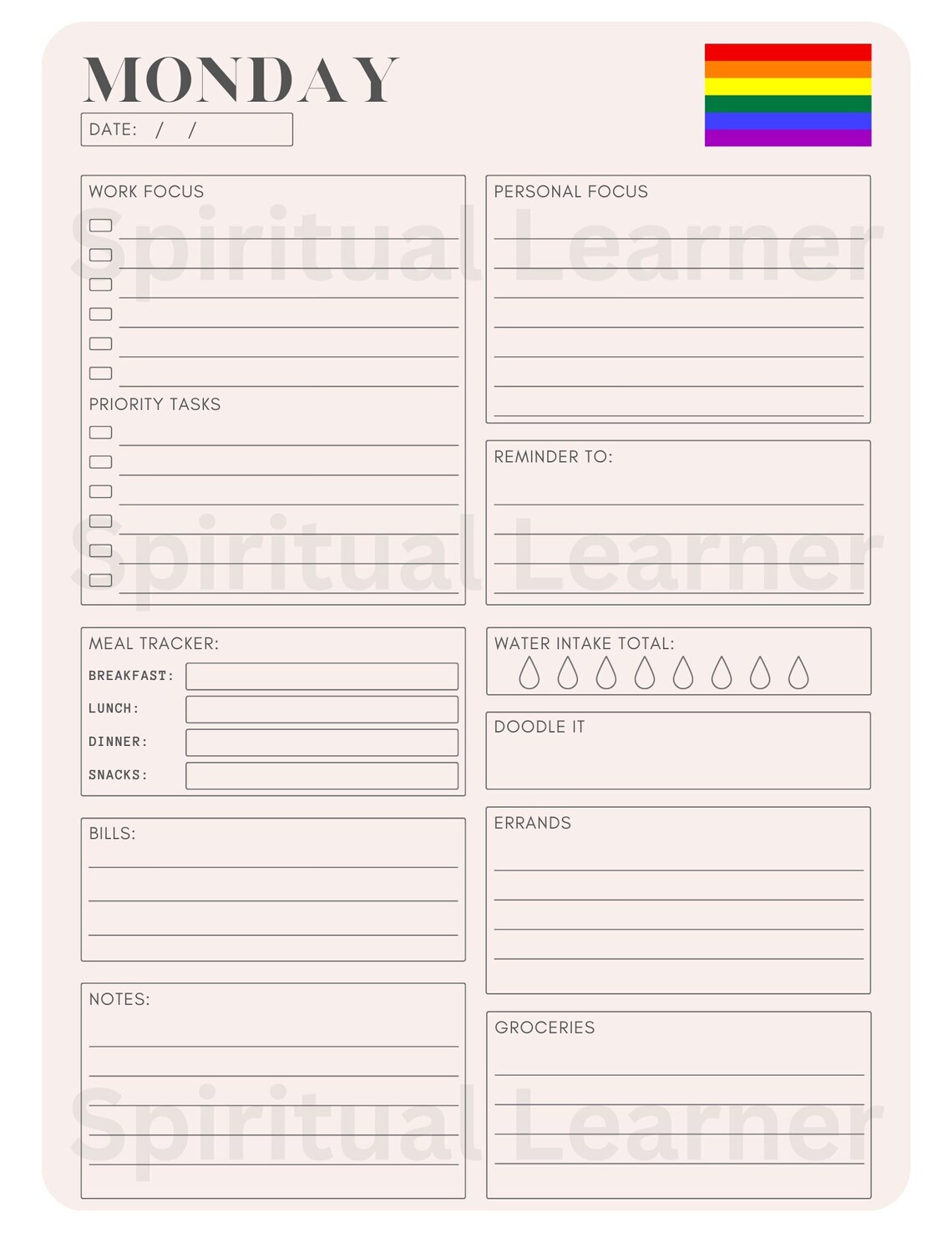 ADHD Pride Planner PDF| Daily and Monthly | Monday to Sunday | Notes - Etsy