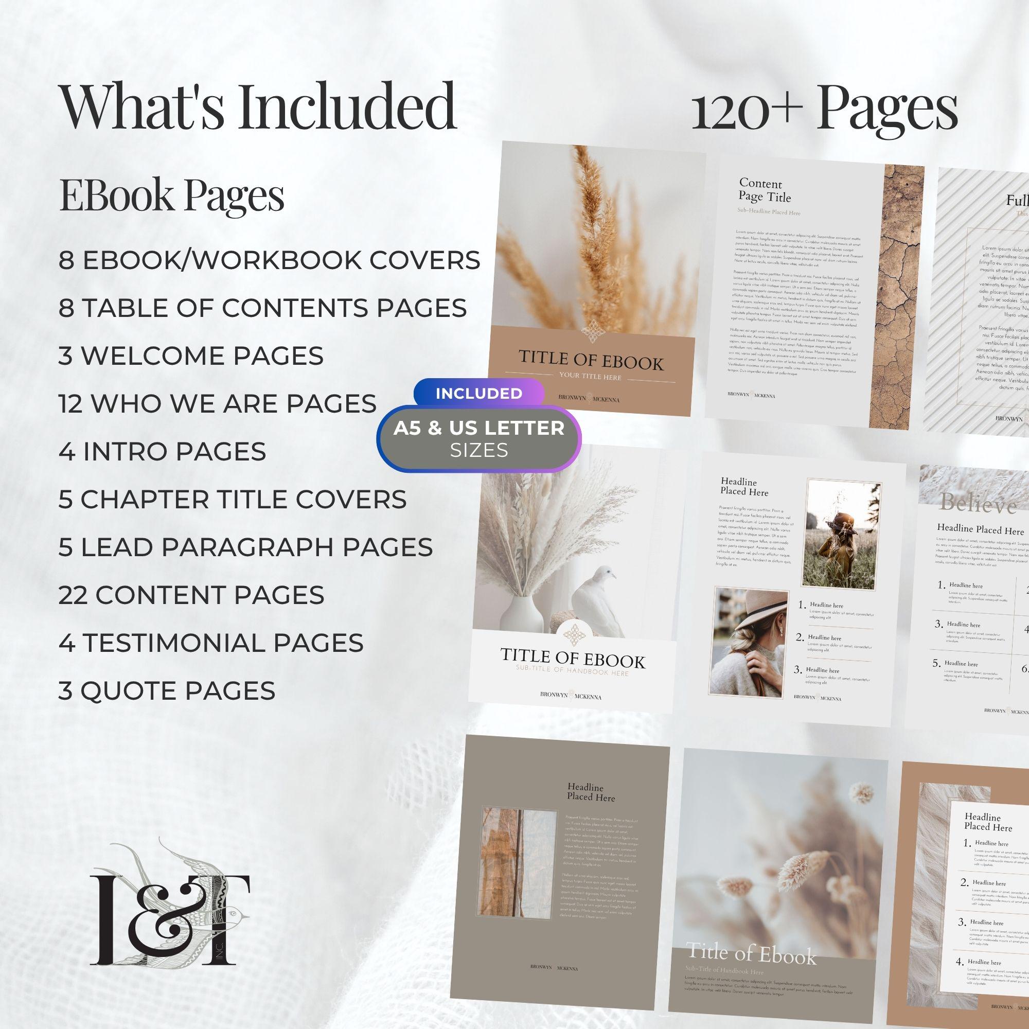 Ebook Template Editable in Canva: BOHO Ebook Workbook Journaling ...
