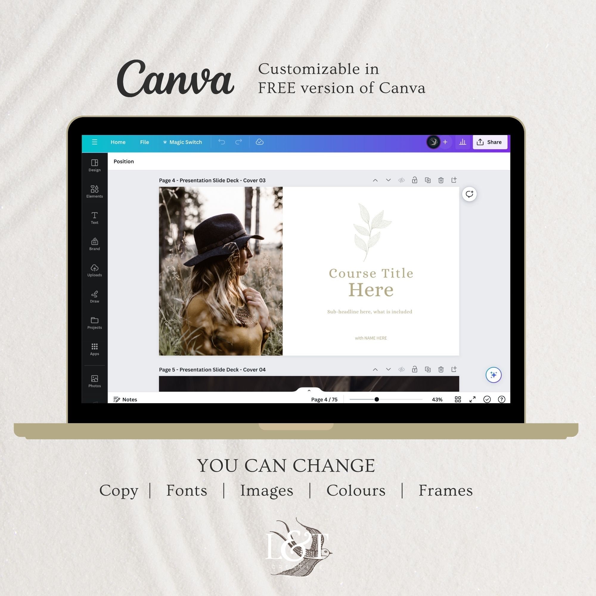Canva Presentation Slide Deck Template for Online Coaches, Course ...