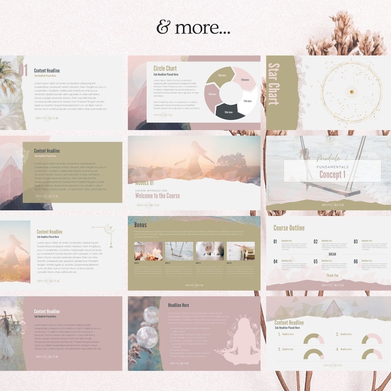 Pink & Gold Canva Presentation Template: Sacred Geometry Theme (75 ...