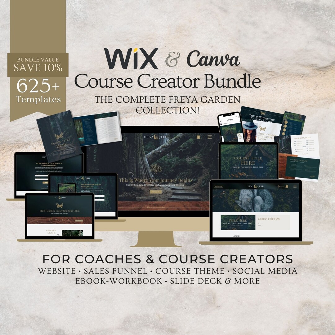 WIX Canva Course Creator and Coaching Bundle: Website, Sales Funnel ...