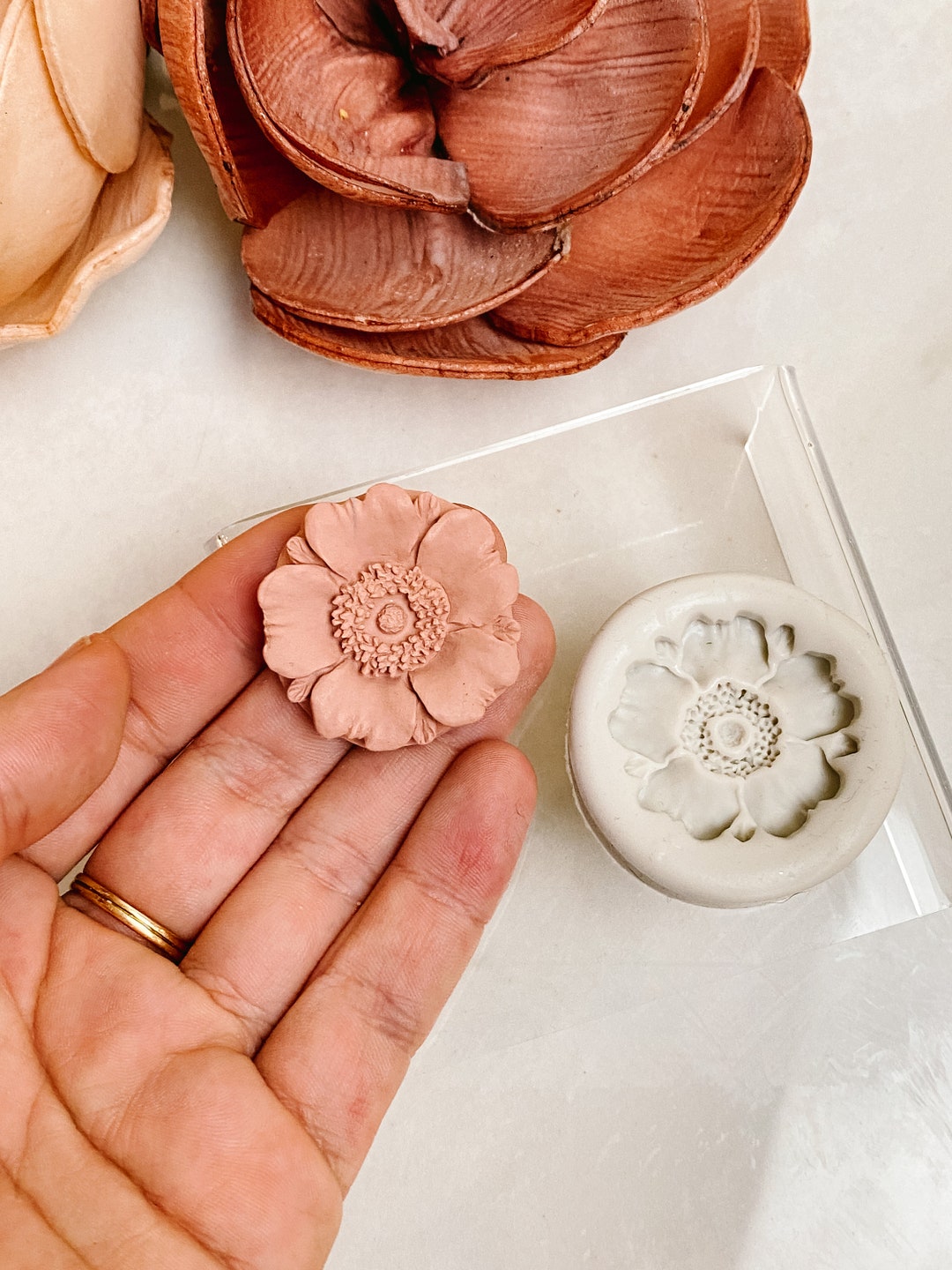 Poppy Flower Silicone Mold for Polymer Clay | Resin Jewellery Making ...