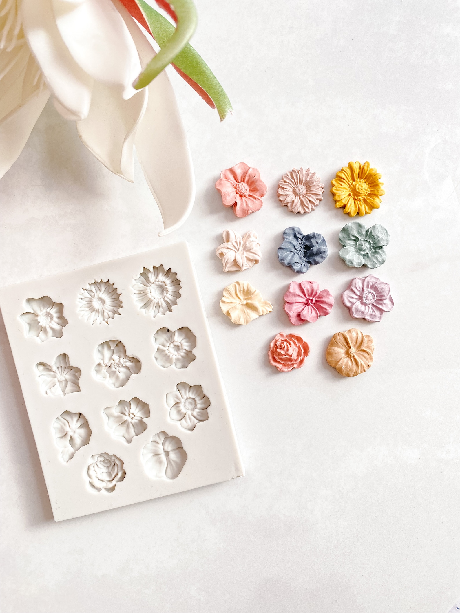 Stud Mold #1 | Floral Silicone Mould for Polymer Clay | Fondant Cake ...