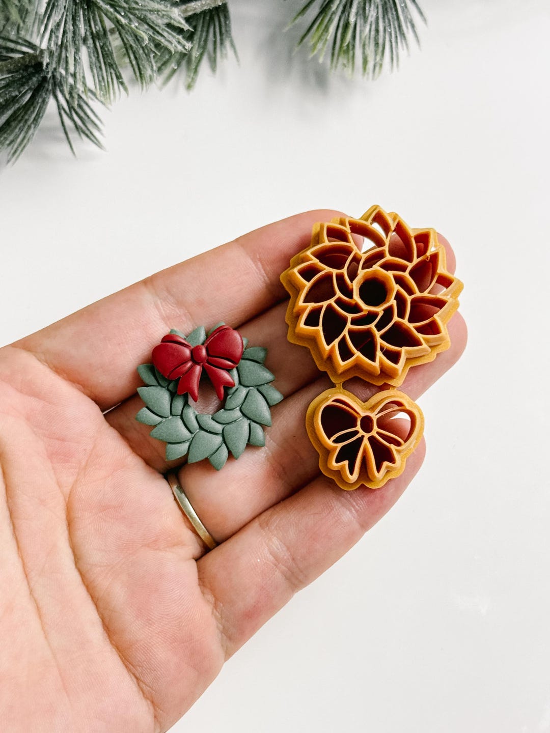 Christmas Wreath & Bow 2025 Polymer Clay Cutter Set | Polymer Clay ...
