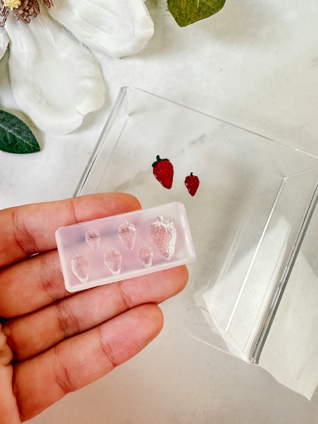 Micro Strawberry Silicone Mold for Polymer Clay | Resin Jewellery ...