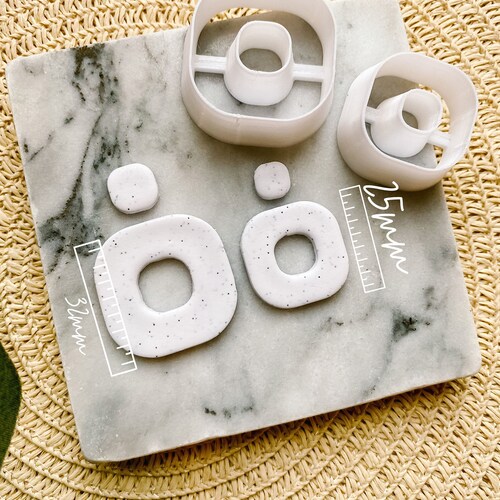 Square Shape With Rounded Corners Polymer Clay Cutters / - Etsy
