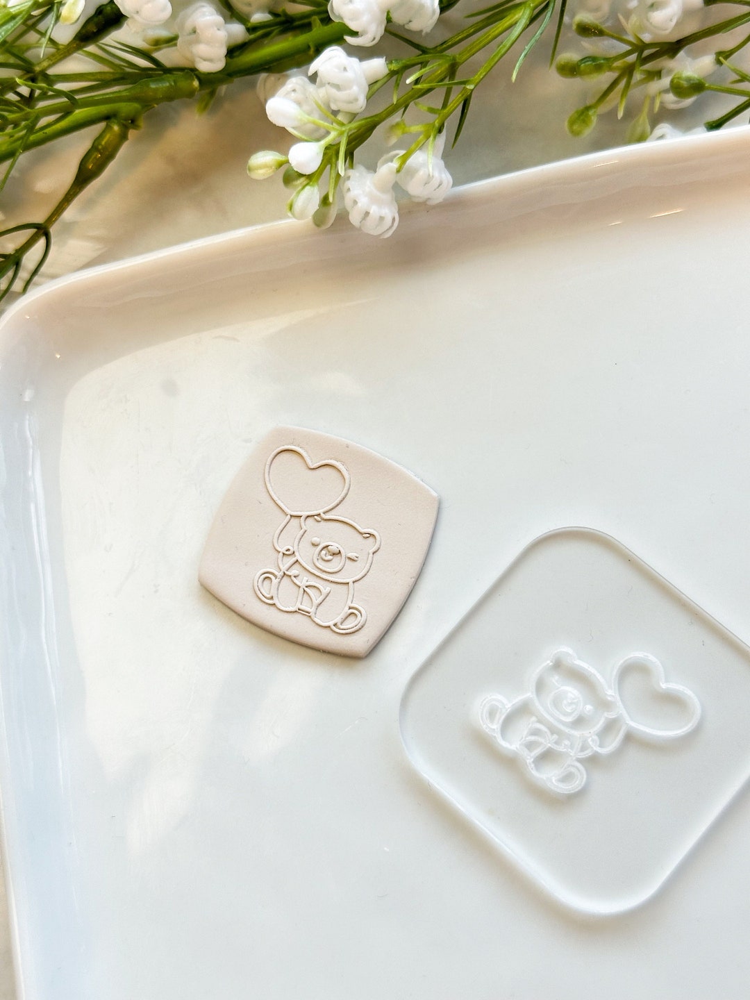 Teddy Bear Acrylic Texture Tile | Acrylic Embossing Stamp | Polymer ...