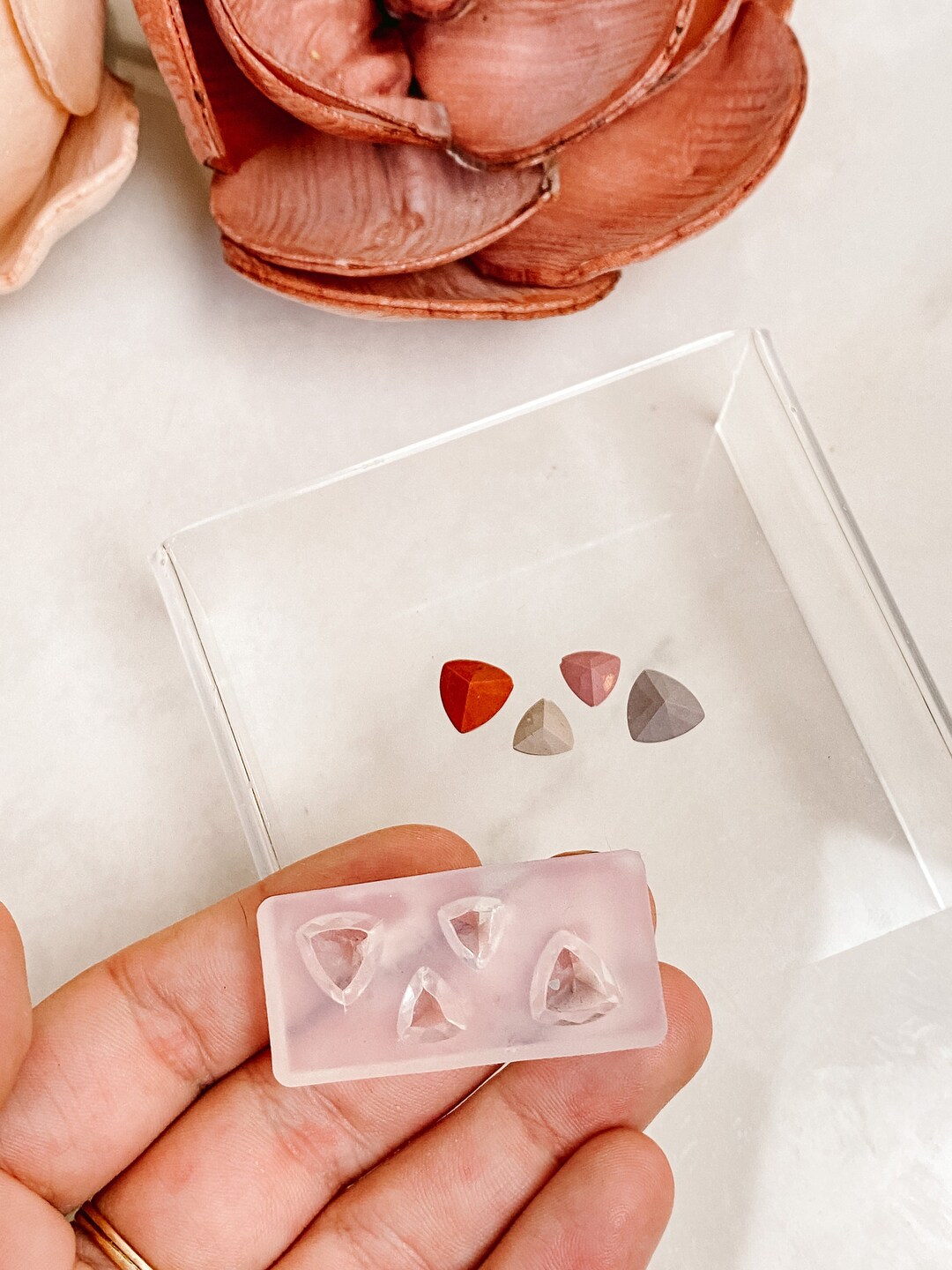 Mini Triangle Diamonds Silicone Mold for Polymer Clay | Resin Jewellery ...