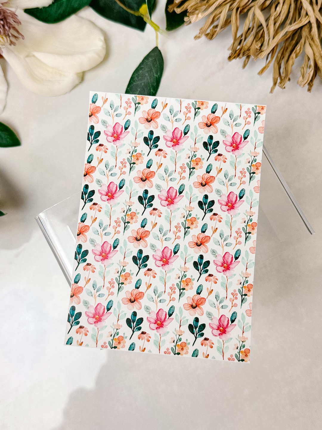 Transfer Paper Sheet 135 Pink Spring Flowers | Water Soluble Paper ...