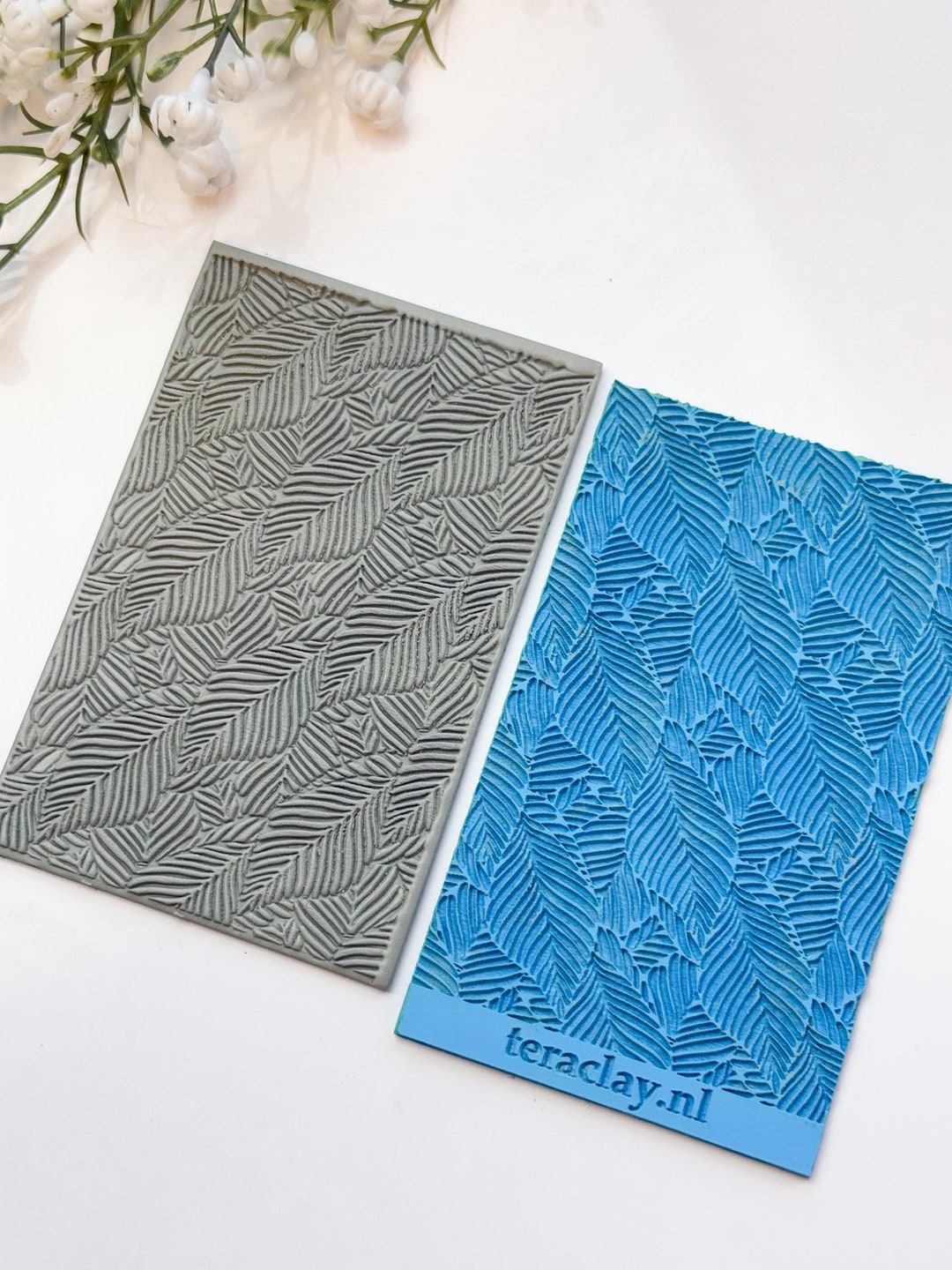 Palm Leaves #2 Rubber Texture Mat for Polymer Clay | Embossing Clay ...