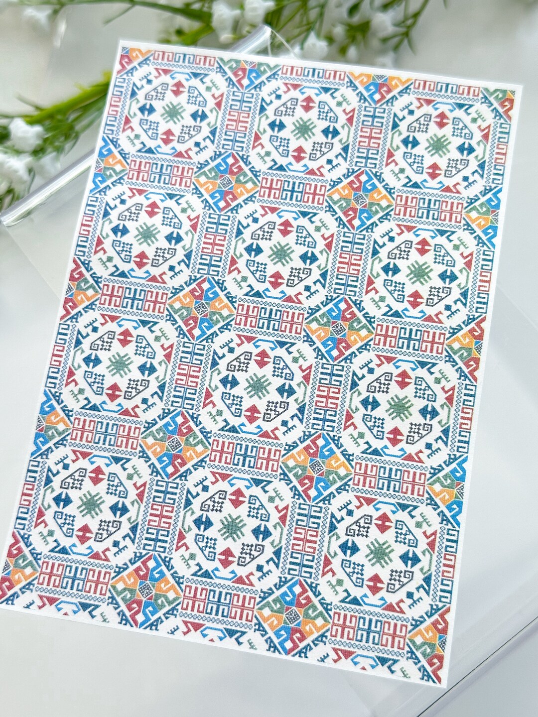 Transfer Paper Sheet 320 Kilim Pattern | Image Transfer Paper | Clay ...