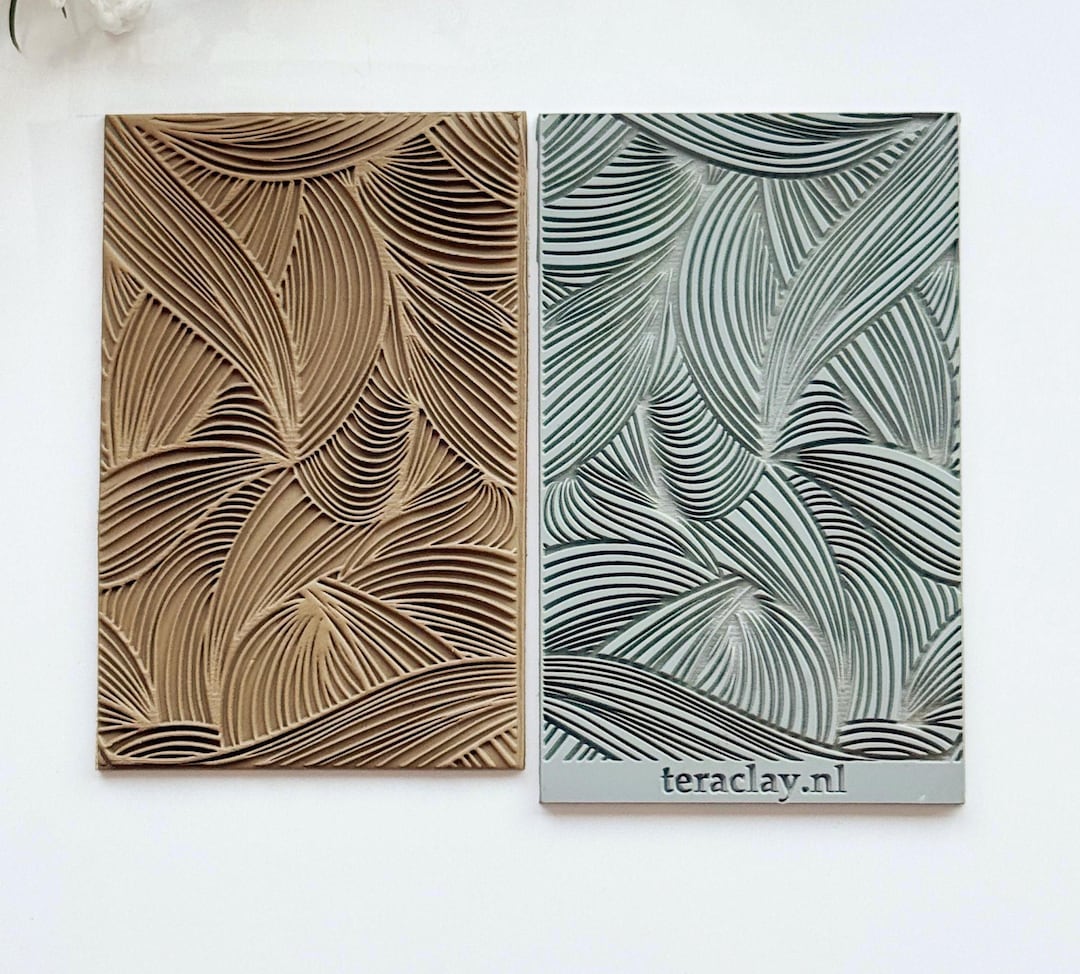 Wavy Swirls #2 Rubber Texture Mat for Polymer Clay | Clay Jewellery ...