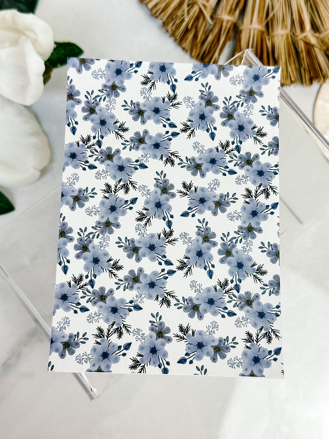Transfer Paper Sheet 87 Grey Flowers | Water Soluble Paper Sheets ...