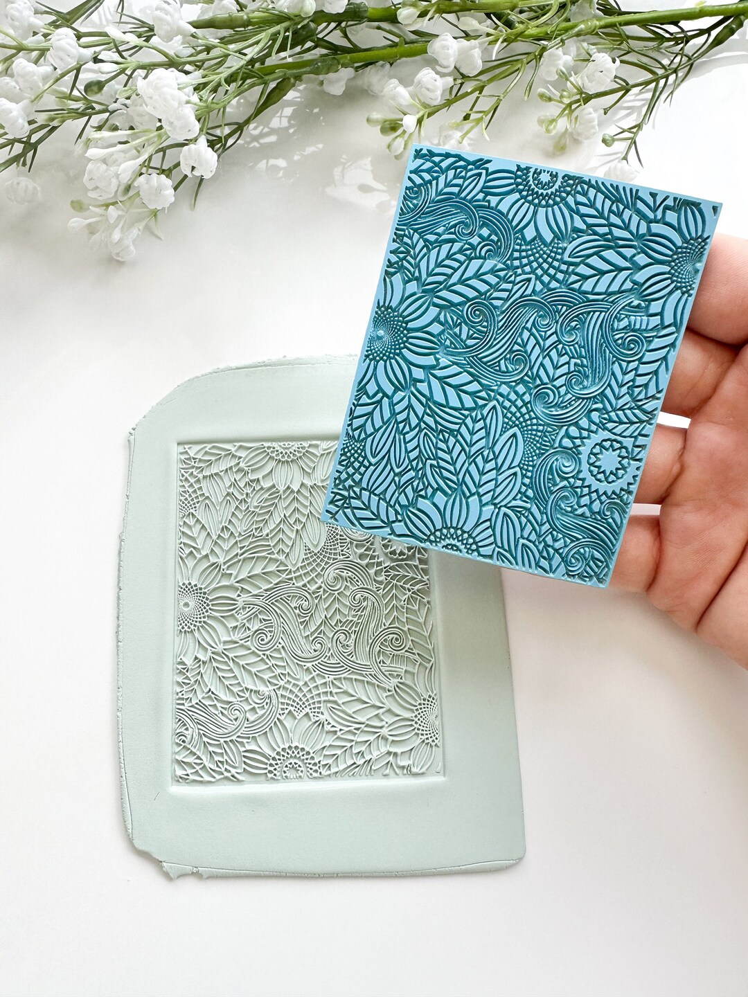 Wild Sunflowers Rubber Texture Mat for Polymer Clay | Embossing Clay ...