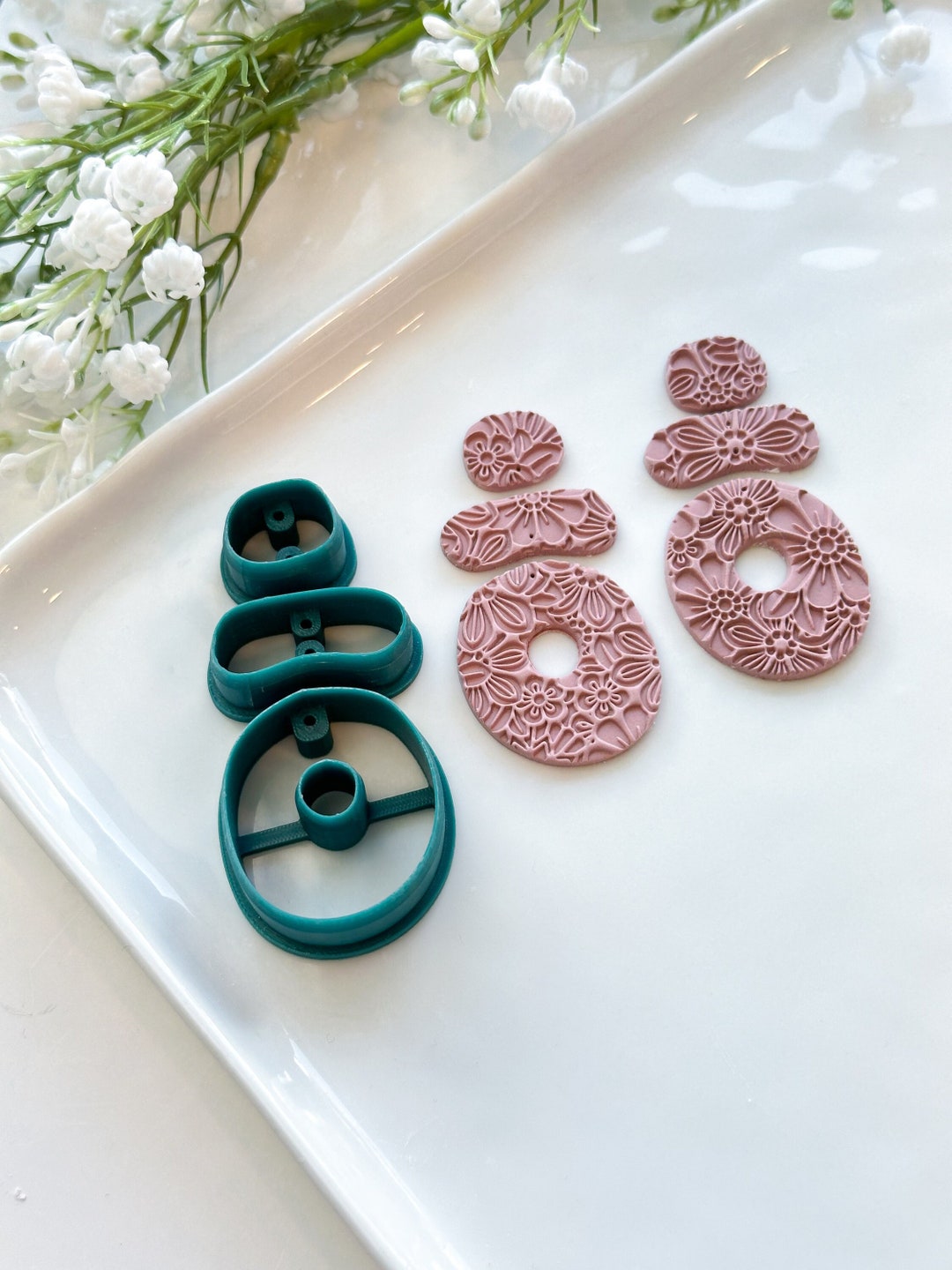 Organic Donut Dangle With Drill Guides Clay Cutter Set | Polymer Clay ...