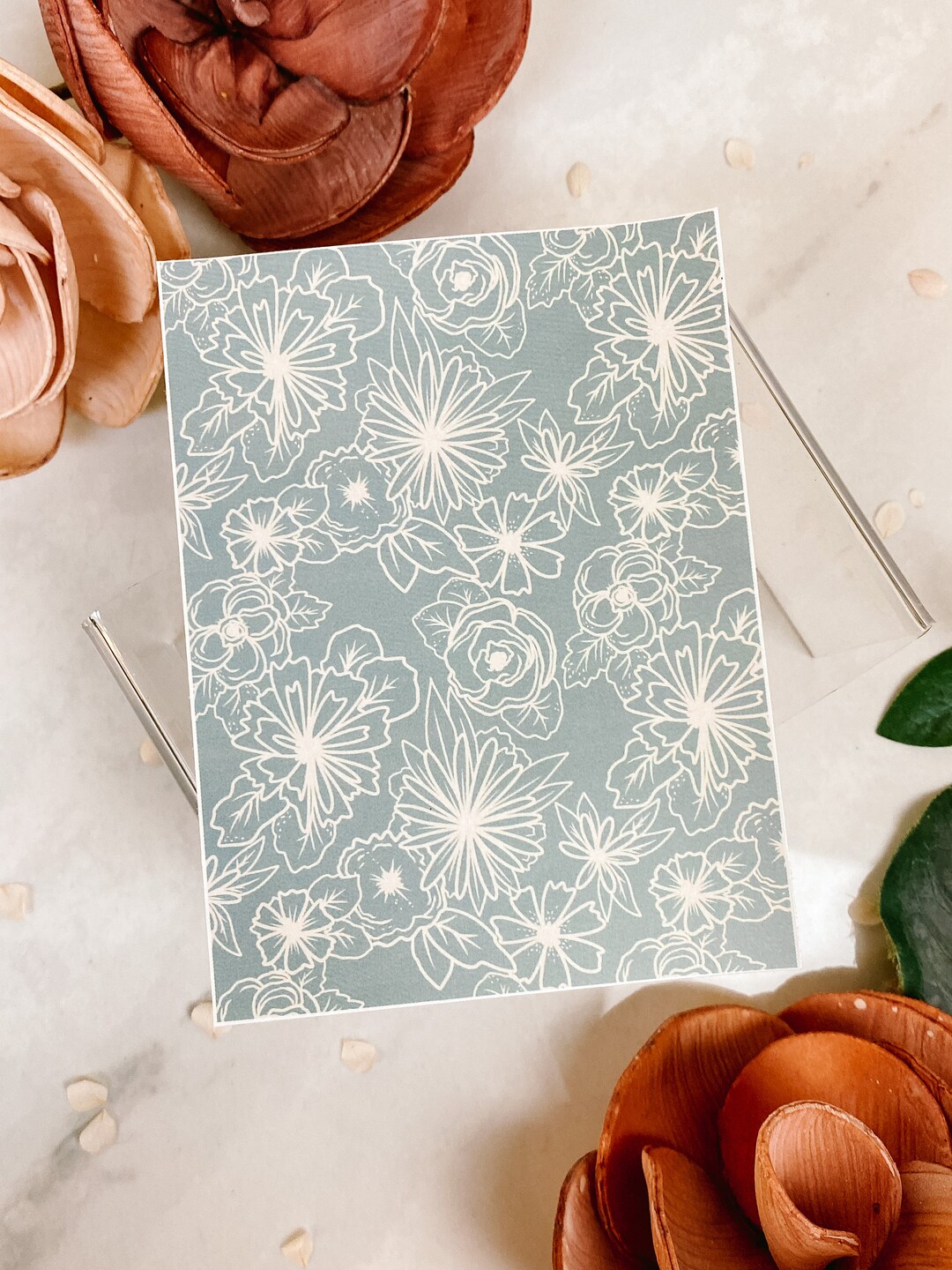 Transfer Paper Sheet 40 Green Florals | Water Soluble Paper Sheets ...