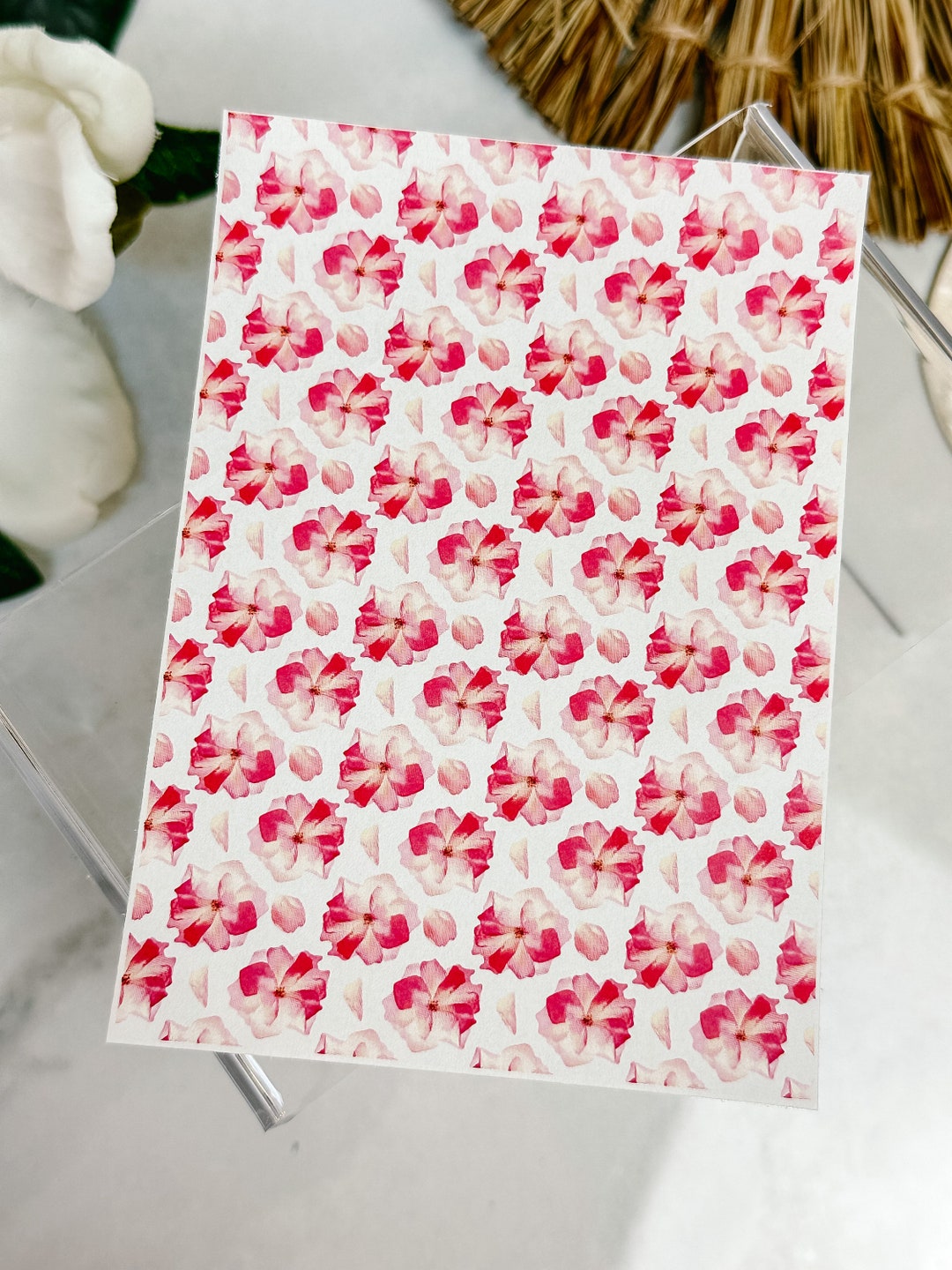 Transfer Paper Sheet 99 Watercolour Pink Florals | Water Soluble Paper ...