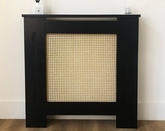 Medium Black Rattan Radiator Cover | Etsy UK