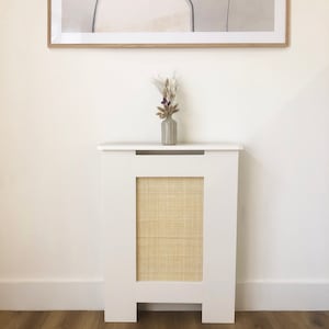 Small White Rattan Radiator Cover - Etsy UK