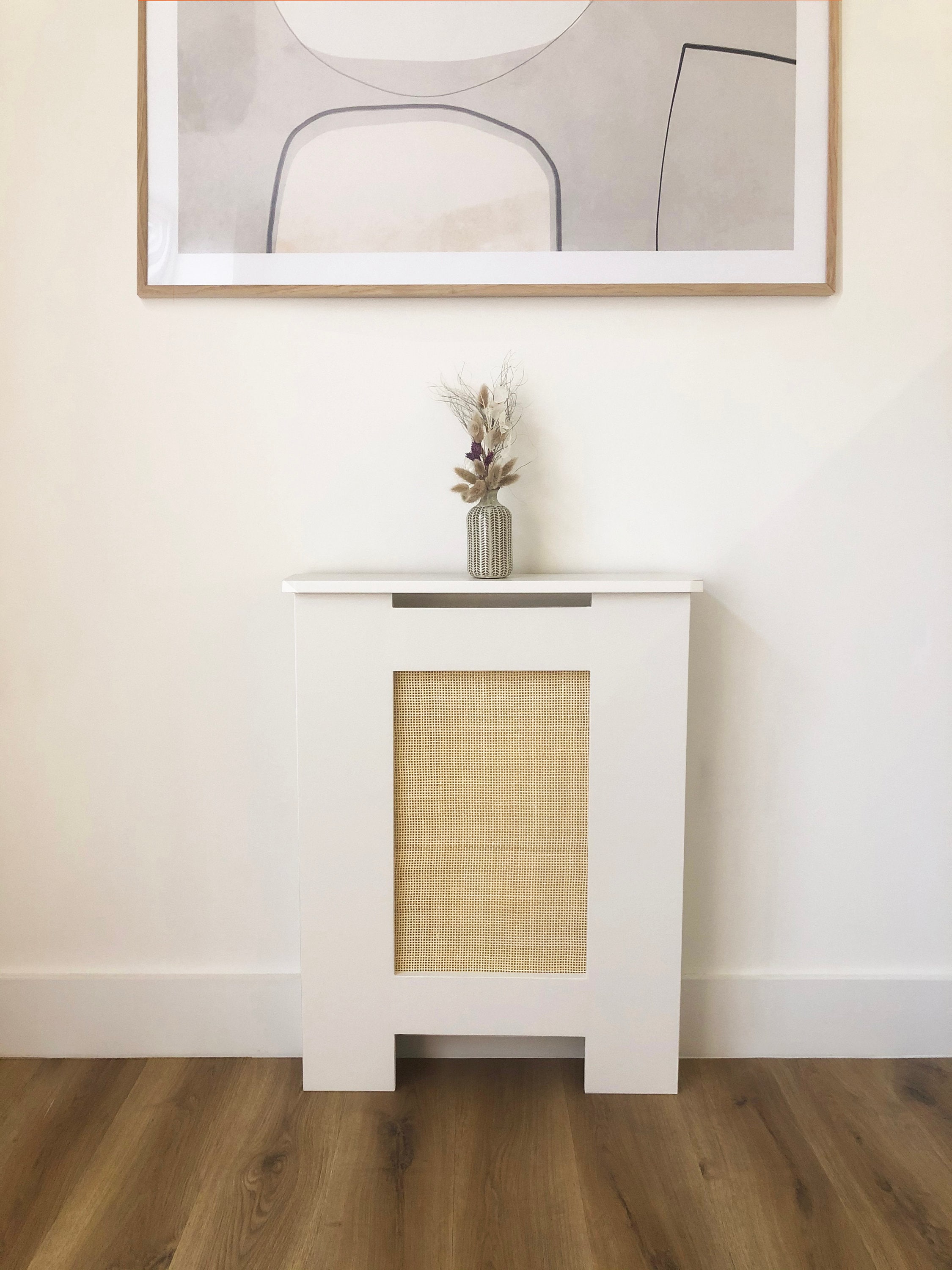 Small White Rattan Radiator Cover - Etsy UK