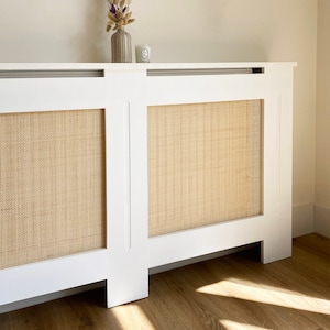 Large White Rattan Radiator Cover - Etsy UK