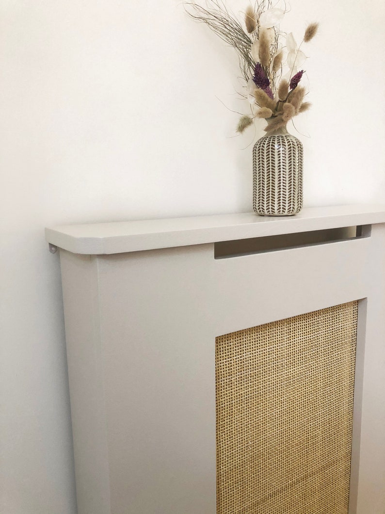 Small White Rattan Radiator Cover - Etsy UK