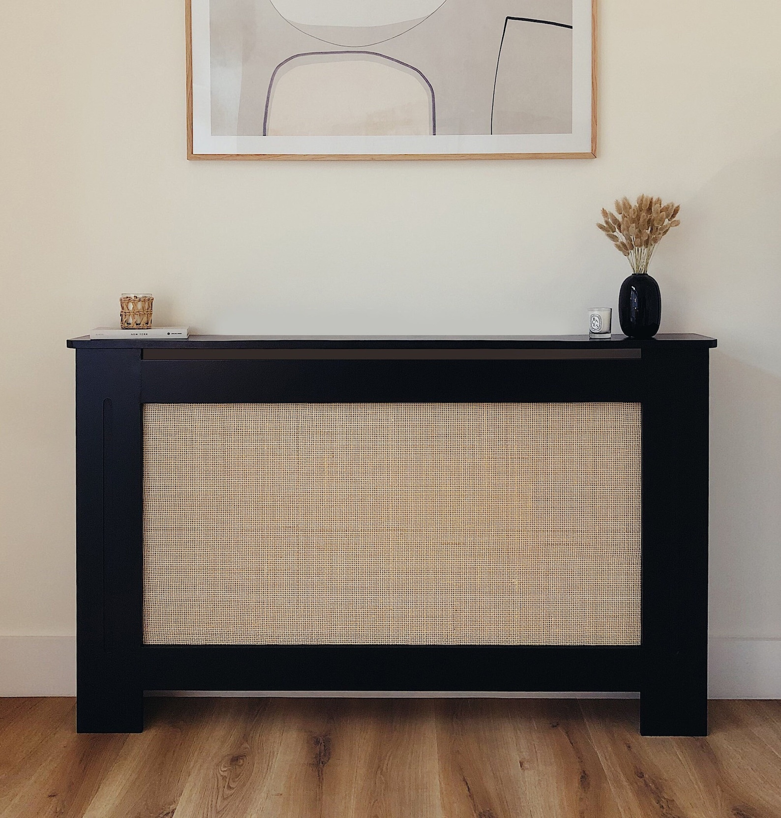 Medium Black Rattan Radiator Cover - Etsy UK