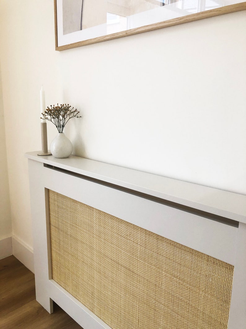 Medium White Rattan Radiator Cover - Etsy UK