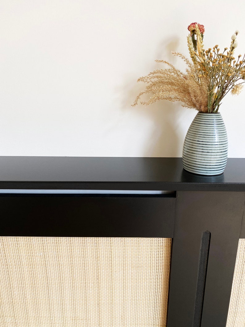 Medium Black Rattan Radiator Cover - Etsy UK