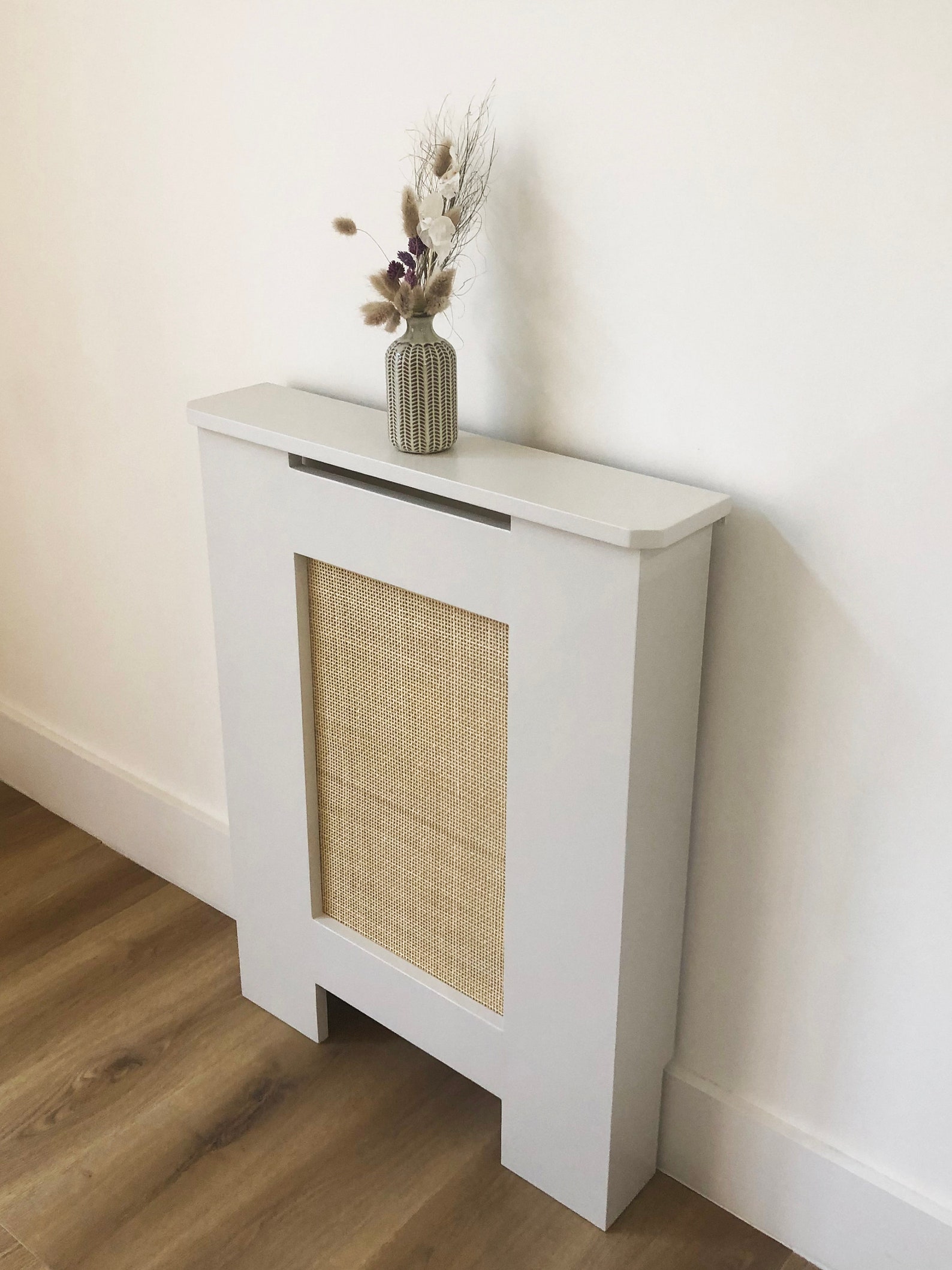 Small White Rattan Radiator Cover - Etsy UK