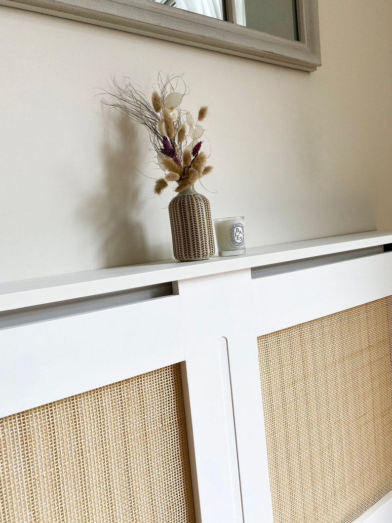 Large White Rattan Radiator Cover - Etsy UK