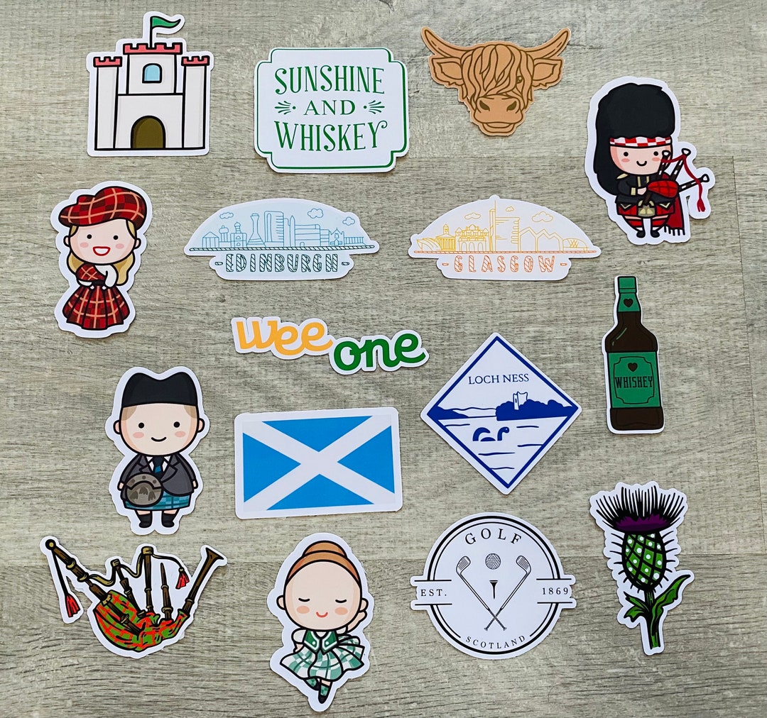 Glossy Scotland Sticker Pack: Scottish Landmarks, Characters - Etsy