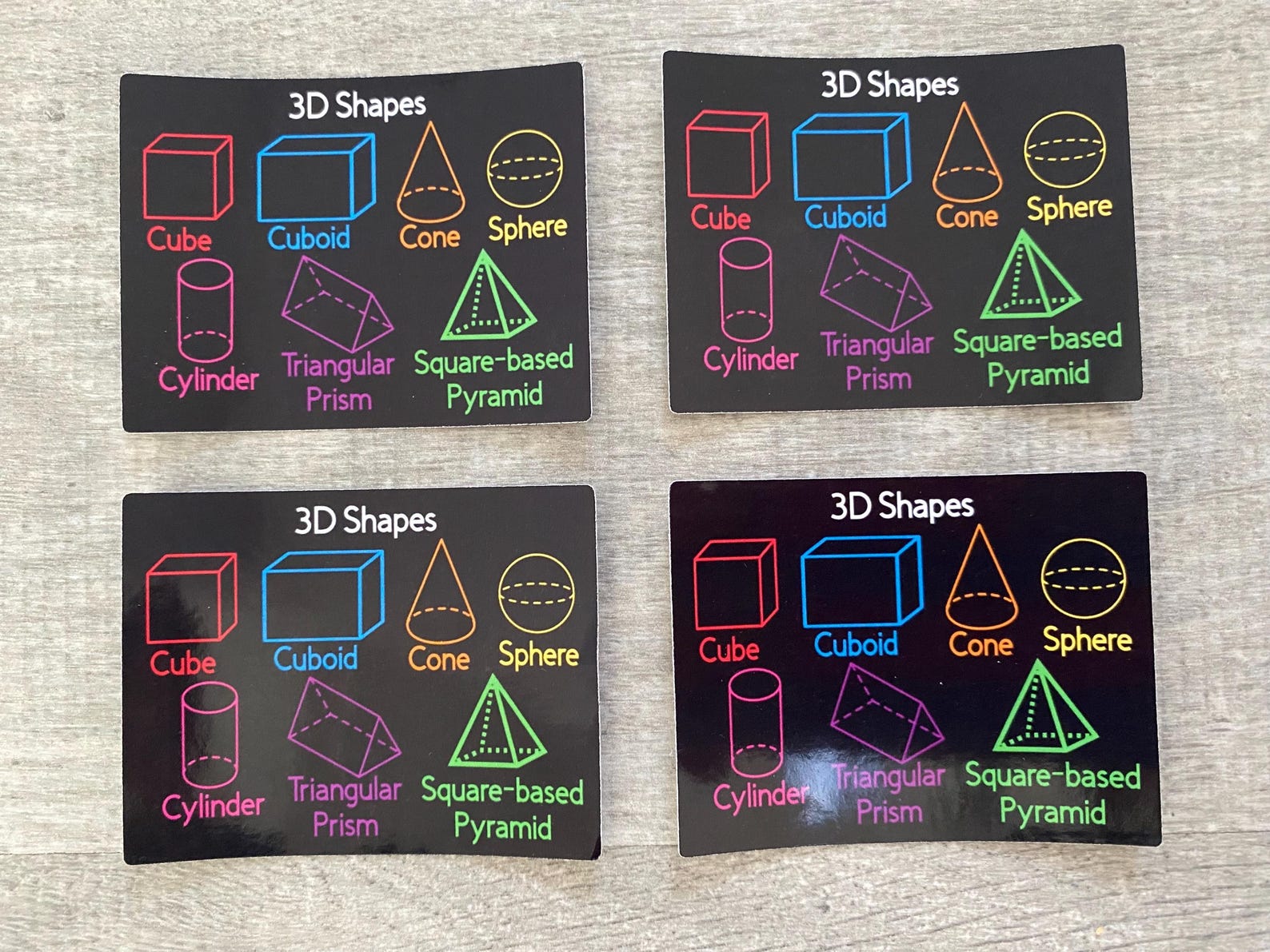 Primary/gcse Maths 2D/3D Shape Stickers - Etsy