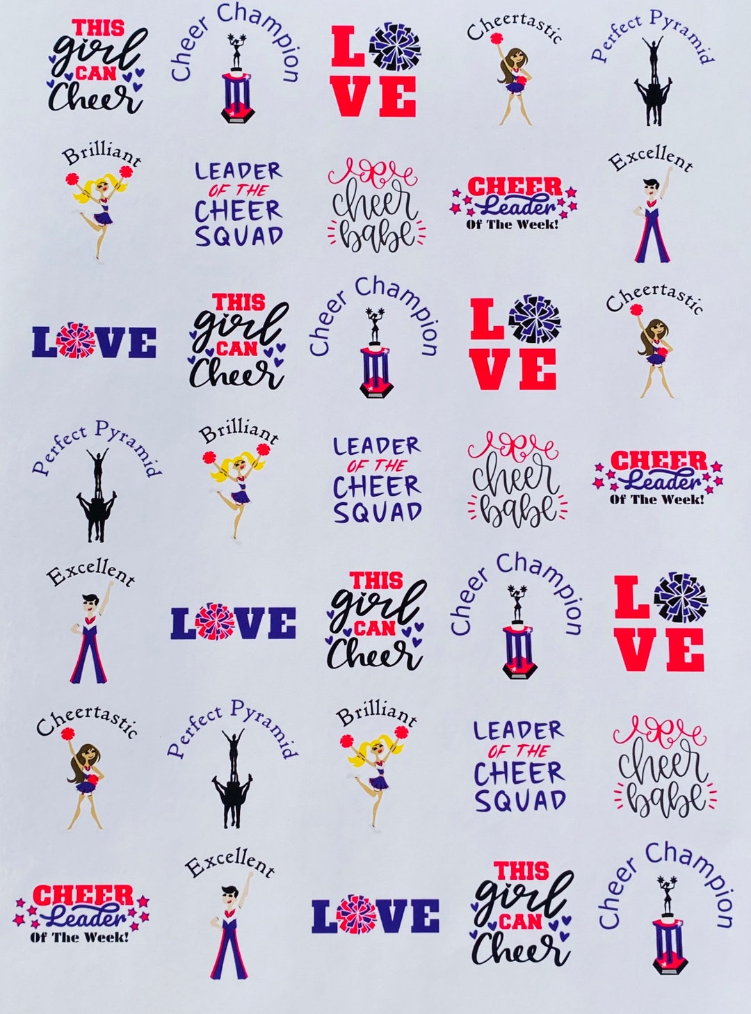 Cheer Praise Reward Stickers for Cheerleaders - Etsy